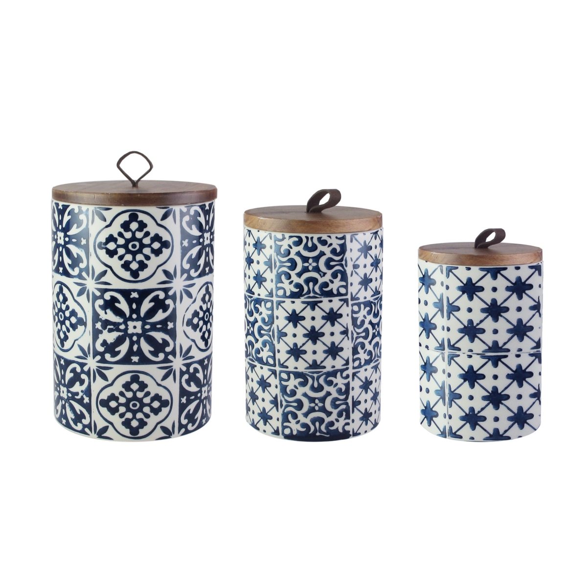 Click here for American Atelier Blue Medallion 3 Pc Canister Set... prices
