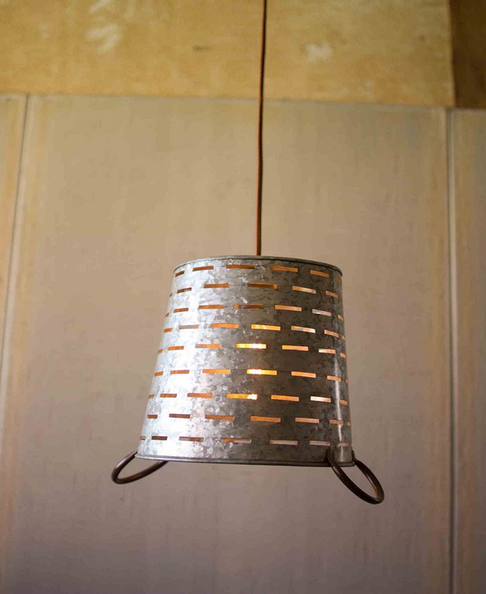 Kalalou Perforated Metal Bucket Pendant Light - Macy's