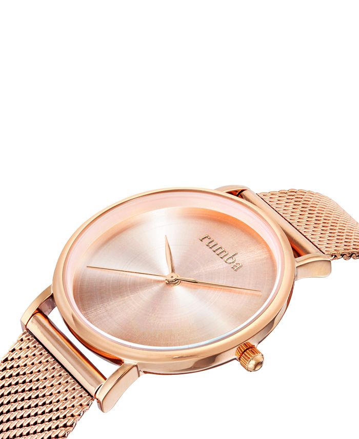 RUMBATIME Lafayette Sunray Rose Gold Mesh Women's Watch - Macy's