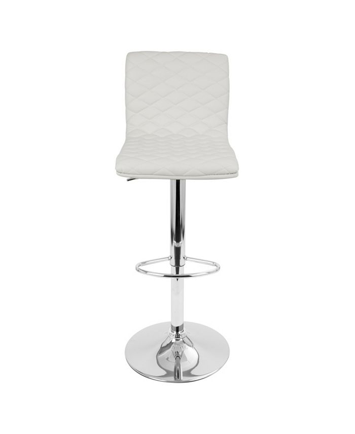 Lumisource Caviar Adjustable Barstool with Swivel in Faux Leather - Macy's