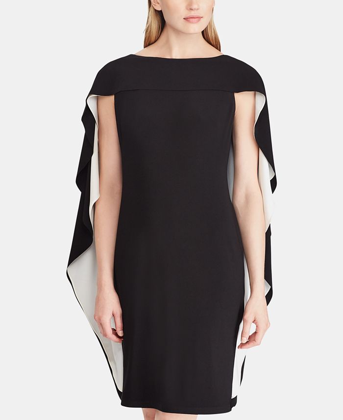 Lauren Ralph Lauren Two-Tone Crepe Dress - Macy's
