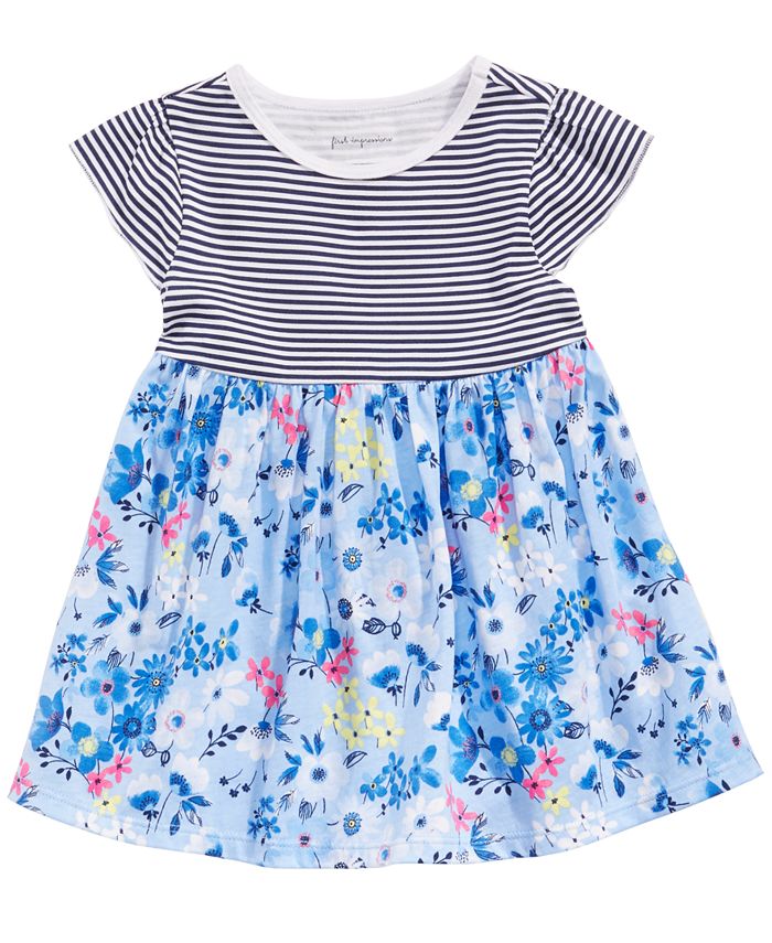 First Impressions Baby Girls Striped Floral-Print Tunic, Created for ...