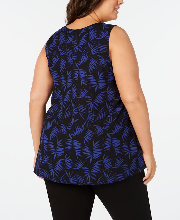 Anne Klein Plus Size Delphine-Print High-Low Top - Macy's