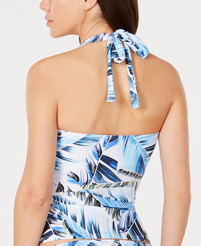 La Blanca Too Cool Printed Halter Tankini Top - Macy's