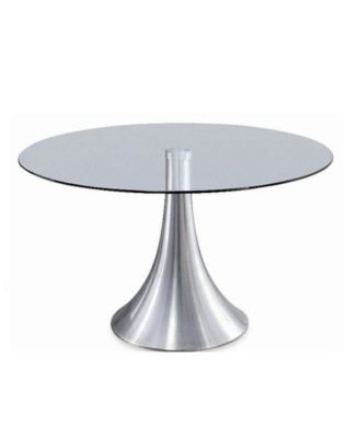 48" Round Tempered Glass and Aluminum Dining Table - Macy's
