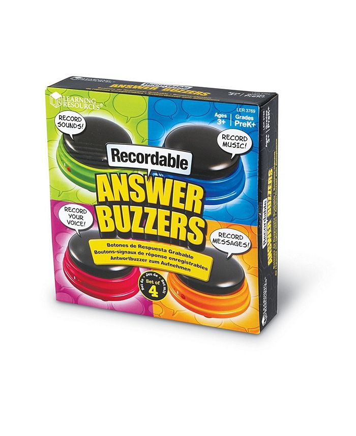 Learning Resources Recordable Answer Buzzers Set-4 Pieces - Macy's