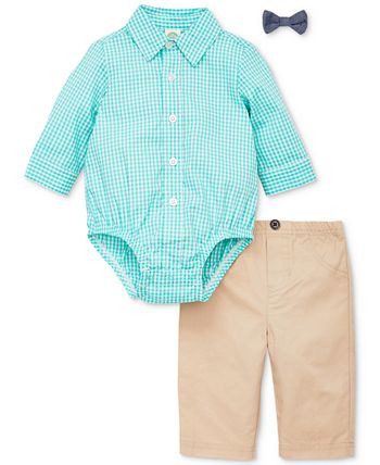 Little Me Baby Boys 2-Pc. Gingham Cotton Bodysuit & Pants Set - Macy's