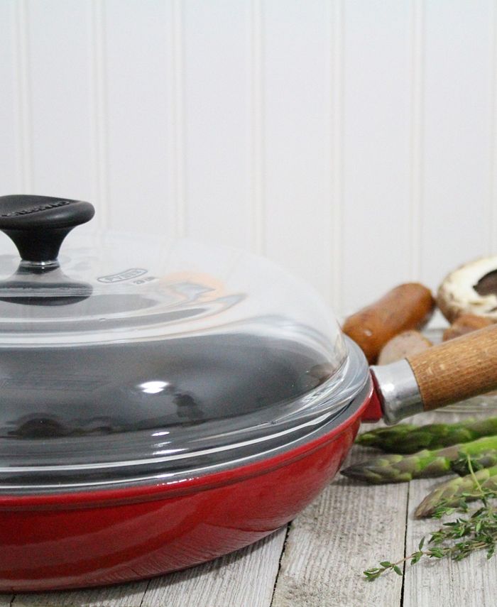 Chasseur French Enameled Cast Iron 11" Fry Pan with Wood Handle and ...
