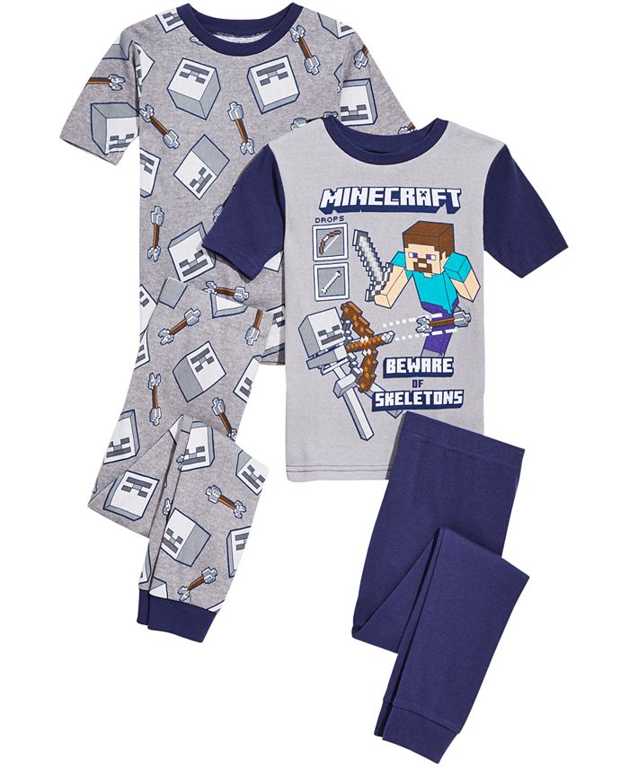 AME Minecraft Little & Big Boys 4-Pc. Minecraft Cotton Pajama Set - Macy's