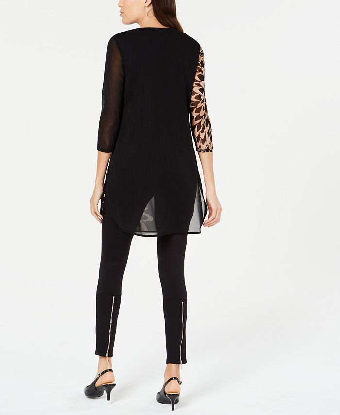 Alfani Petite Printed Mesh Tunic, Created for Macy's - Macy's