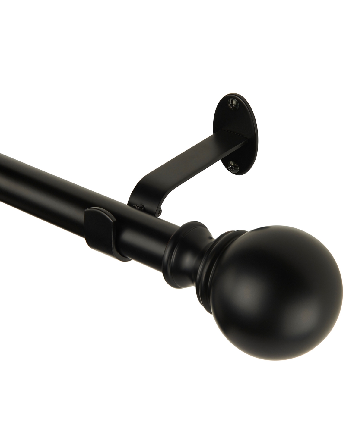 Cordelia Adjustable 28-48 Curtain Rod with Ball Finials - Black