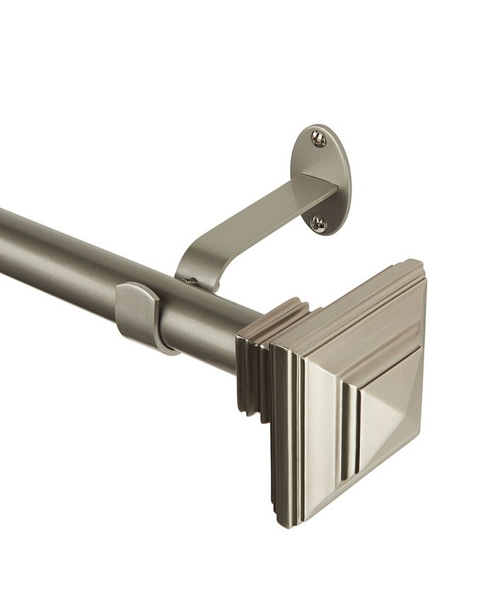Elrene Florence Adjustable 28"-48" Curtain Rod With Stacked Square ...