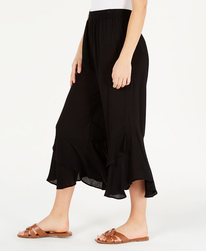 American Rag Juniors' Ruffled Wide-Leg Pants, Created for Macy's - Macy's