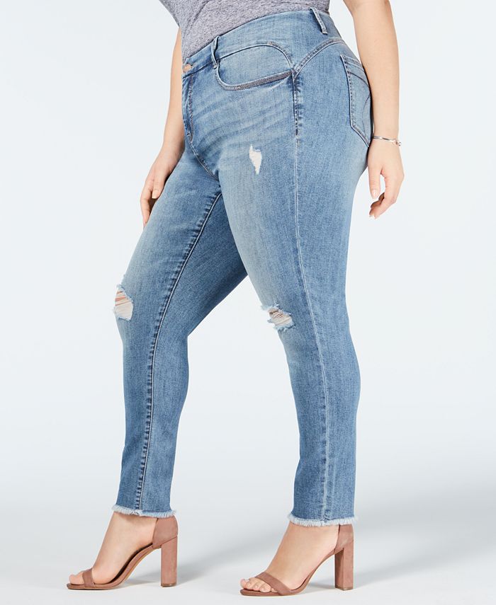 YSJ Plus Size Ripped Skinny Jeans - Macy's