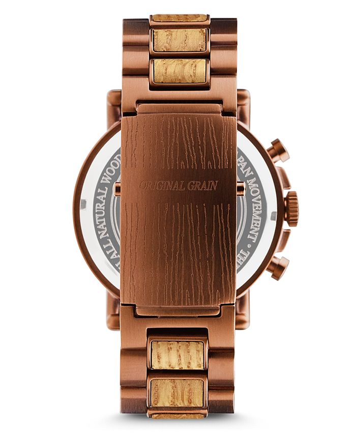 Original Grain Mens Chronograph Reclaimed Whiskey Barrel Wood in ...