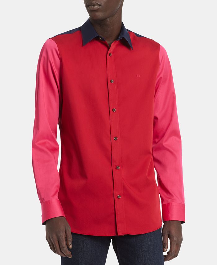 Calvin Klein Men's Slim-Fit Colorblocked Shirt - Macy's