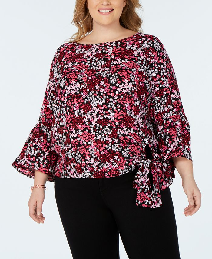 Michael Kors Plus Size Side-Tie Top - Macy's