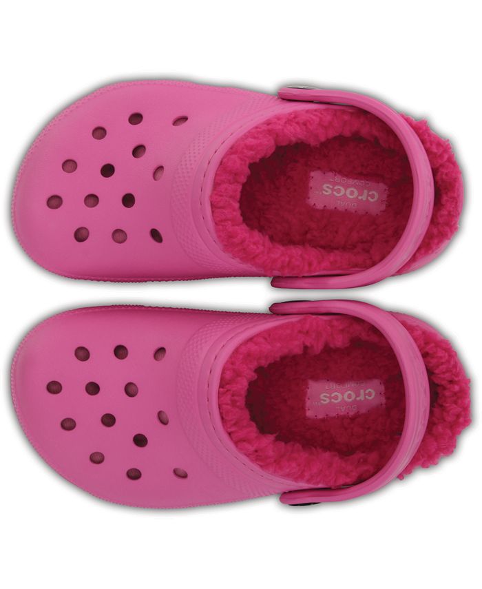 Crocs Classic Clogs with Faux-Fur Lining, Toddler Girls & Little Girls ...