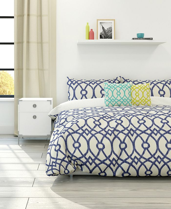 Colorfly Piper Duvet Cover Set, King, Indigo - Macy's