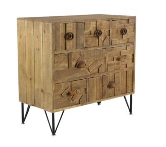 Rustic 30" x 31" 7-Drawer Rectangular Wooden Chest - Macy's