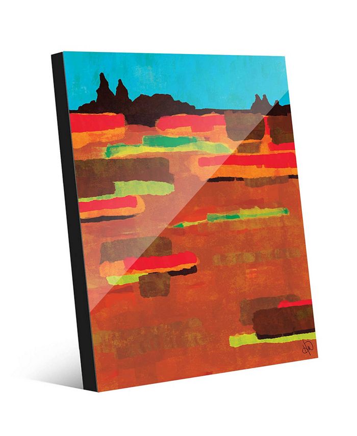 Creative Gallery Red Hedges Blue Sky Abstract Landscape 20" x 24 ...