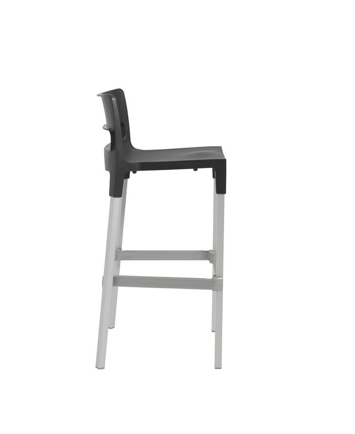 Euro Style Divo-B Stackable Bar Stool with Aluminum Legs - Set Of 4 - Macy's