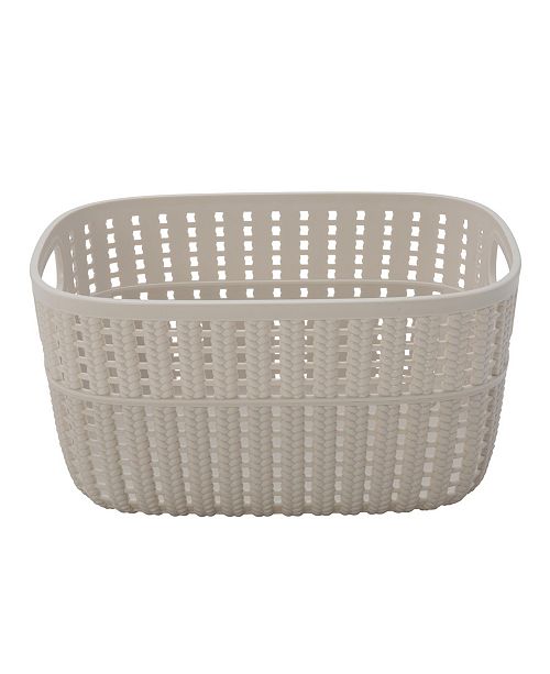 Simplify 2-Tone Decorative Small Storage Basket in Ivory & Reviews ...