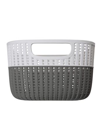 Simplify 2-Tone Decorative Large Storage Basket in Gray - Macy's