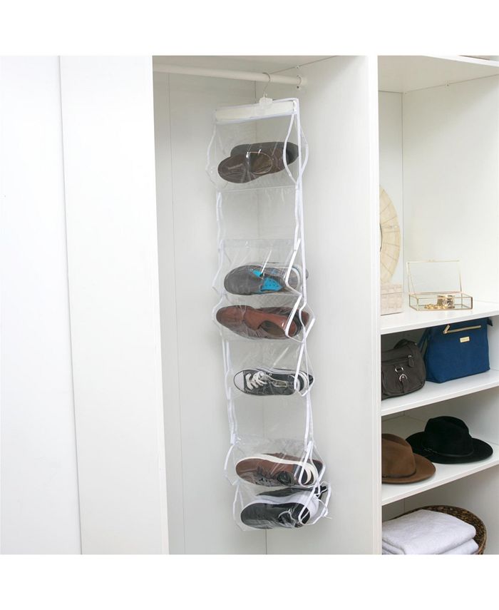 Simplify Crystal Clear 18 Pocket Hanging Shoe Caddy - Macy's