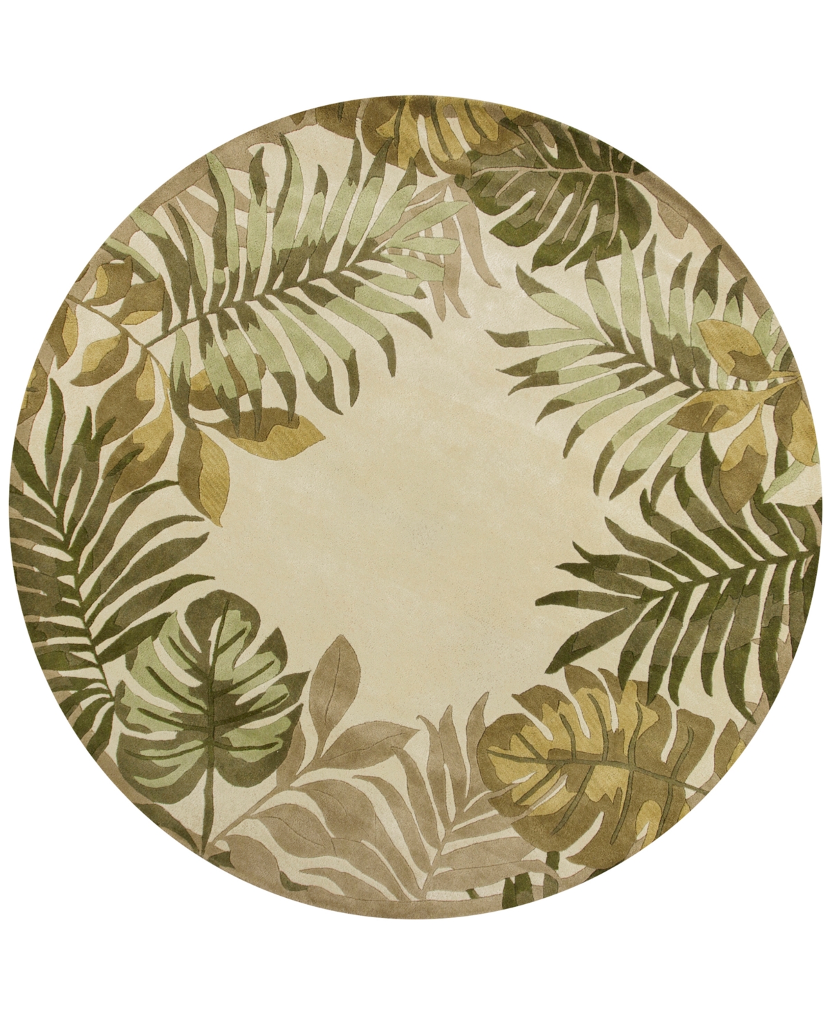 Click here for Kas Havana Paradise 2635 Ivory 76 Round Area Rug -... prices