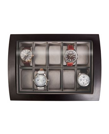 Mele & Co Royce Locking Glass Top Wooden Watch Box - Macy's