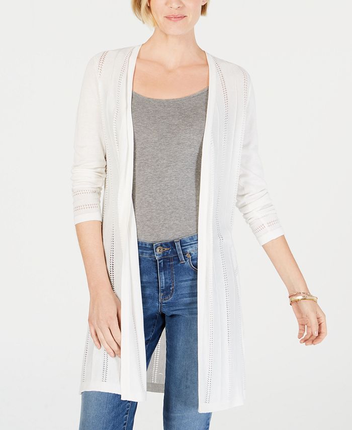 Charter Club Petite Pointelle Duster Cardigan, Created for Macy's - Macy's