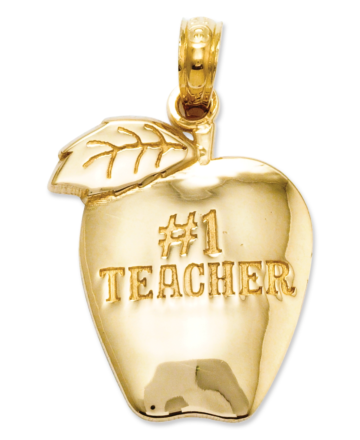 Click here for 14k Gold Charm  Number 1 Teacher Apple Charm prices