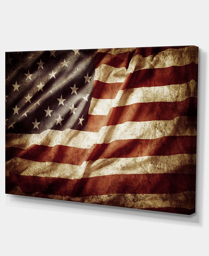 Design Art Designart American Flag Contemporary Canvas Art Print - 32 ...