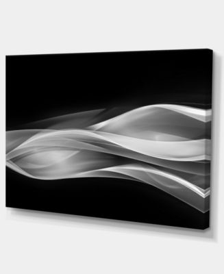 Designart Glittering Silver Pattern Abstract Canvas Art Print - 32" X ...