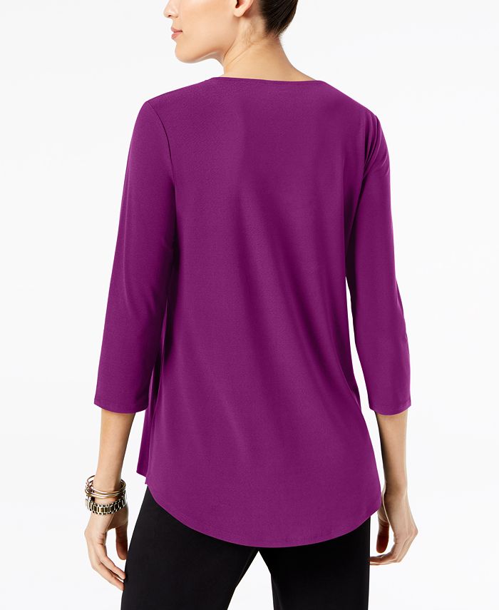 Alfani Petite Buckle-Detail Tunic, Created for Macy's - Macy's