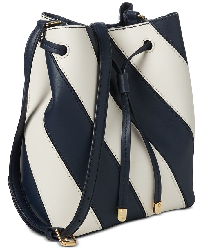 Lauren Ralph Lauren Dryden Mini Debby II Striped Leather Drawstring Bag ...