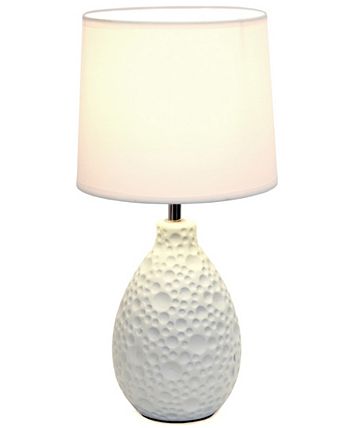 All The Rages Simple Designs Textured Stucco Ceramic Oval Table Lamp ...