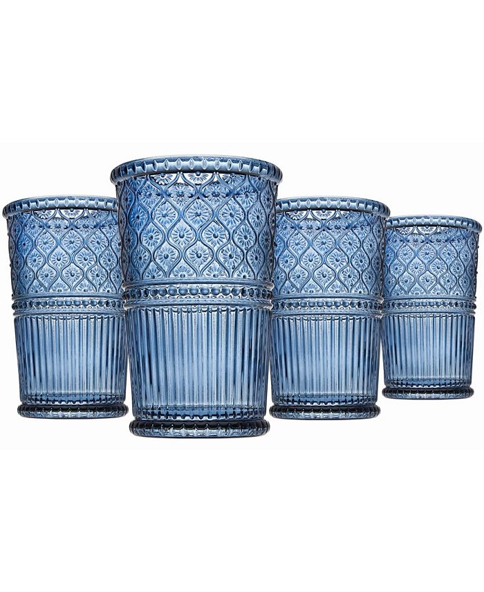 Godinger Claro Blue Highball Glasses, Set of Four - Macy's