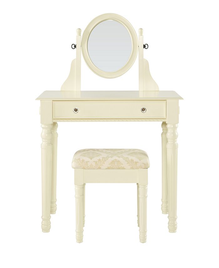 Linon Home Décor Lorraine Vanity Set with Bench and Mirror - Macy's