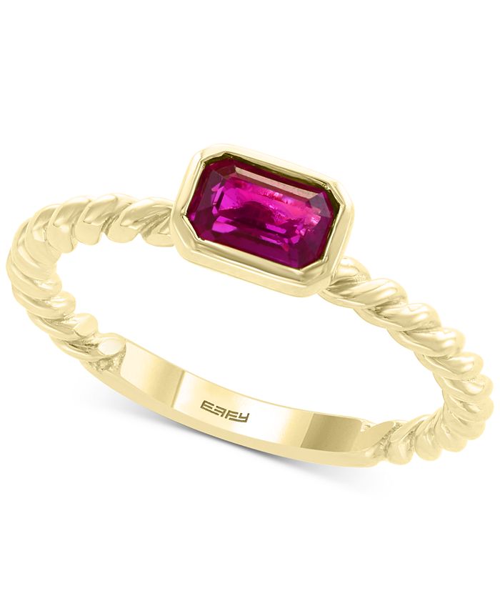 EFFY Collection EFFY® Ruby (5/8 ct. t.w.) Ring in 14k Yellow Gold (Also ...