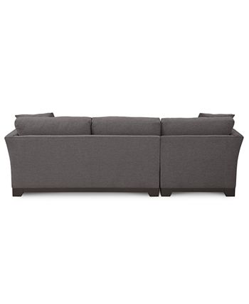 Furniture Elliot II 107" Fabric 2-Pc. Chaise Sleeper Sectional Sofa ...