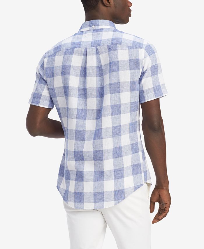 Tommy Hilfiger Men's Linen Blend Sutter Check Shirt - Macy's