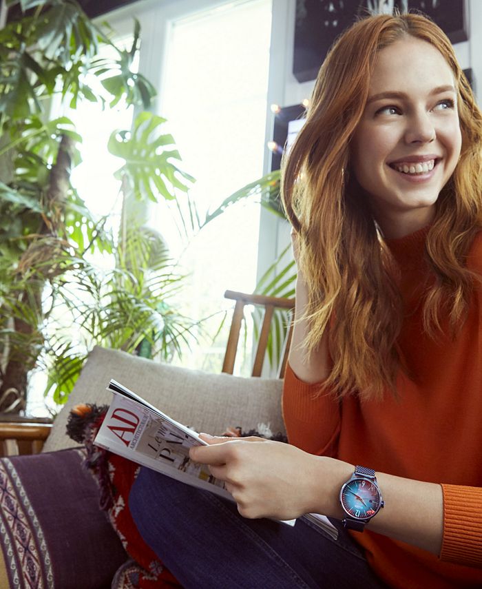 WELDER Women's Blue Stainless Steel Mesh Bracelet Watch 38mm - Macy's