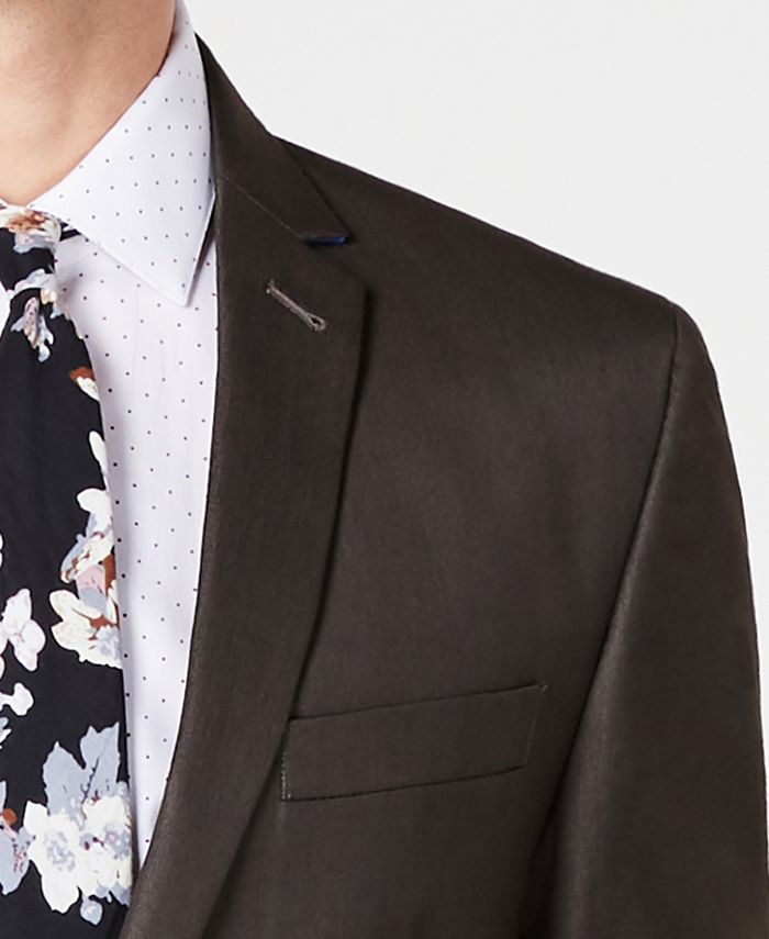 Billy London Men's Slim-Fit Brown Sharkskin Suit - Macy's