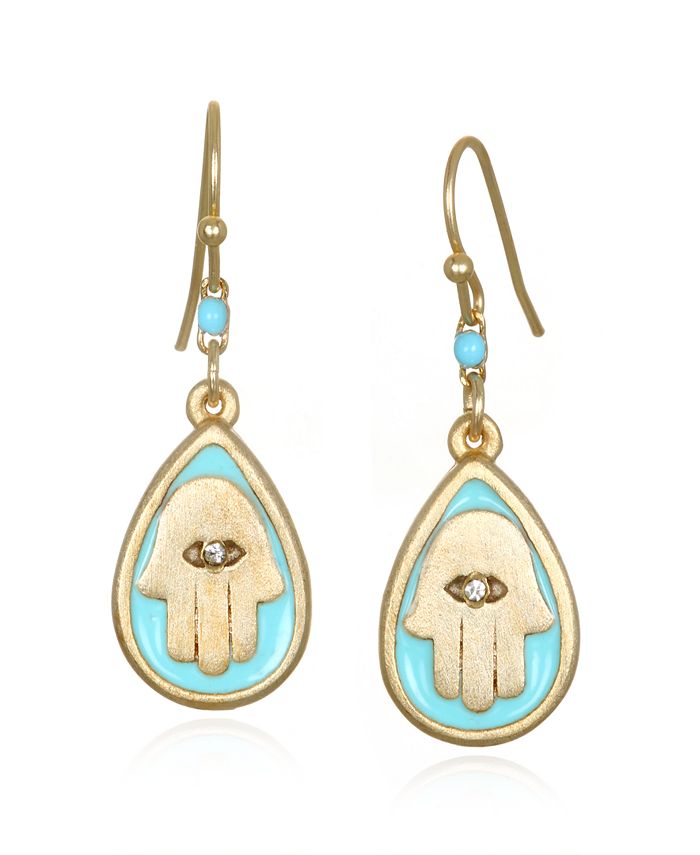 Capwell & Co Aqua Hamsa Earring - Macy's
