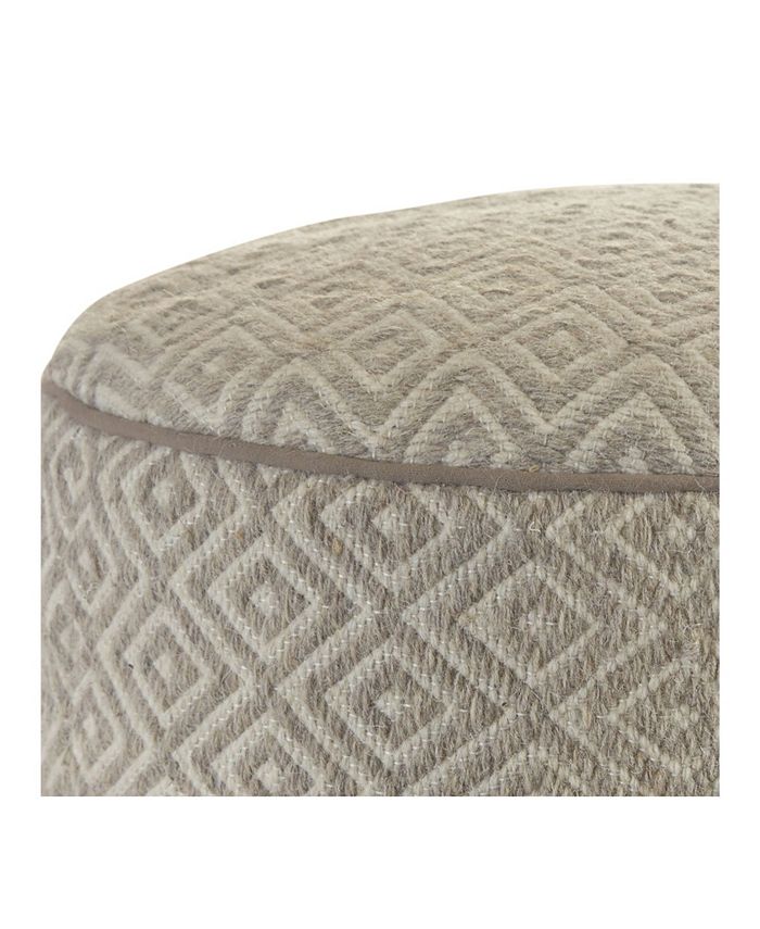 Klear Vu Diamond Pattern Round Hand Woven Ottoman Pouf - Macy's
