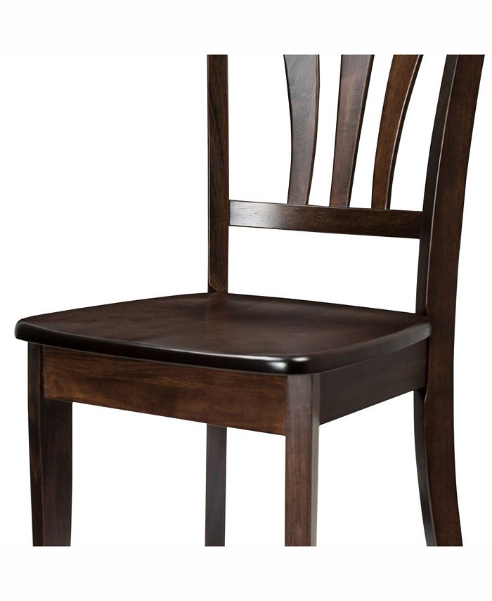 CorLiving Stained Solid Wood Dining Chairs with Curved Vertical Slat ...