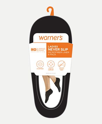 Warner's 6-Pk. No Slipping No Sliding Microfiber Liner Socks - Macy's