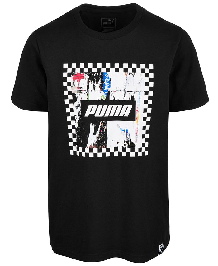 Puma Big Boys Rebel Check Graphic Cotton T-Shirt - Macy's
